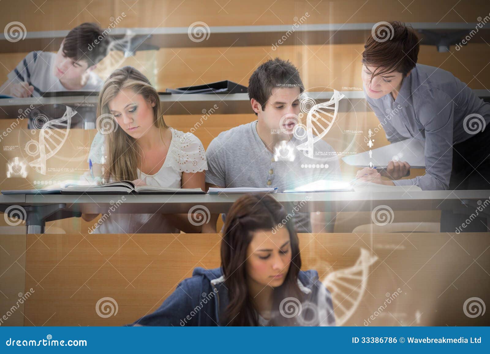 Students Using Futuristic Interface To Learn about Science from Stock ...