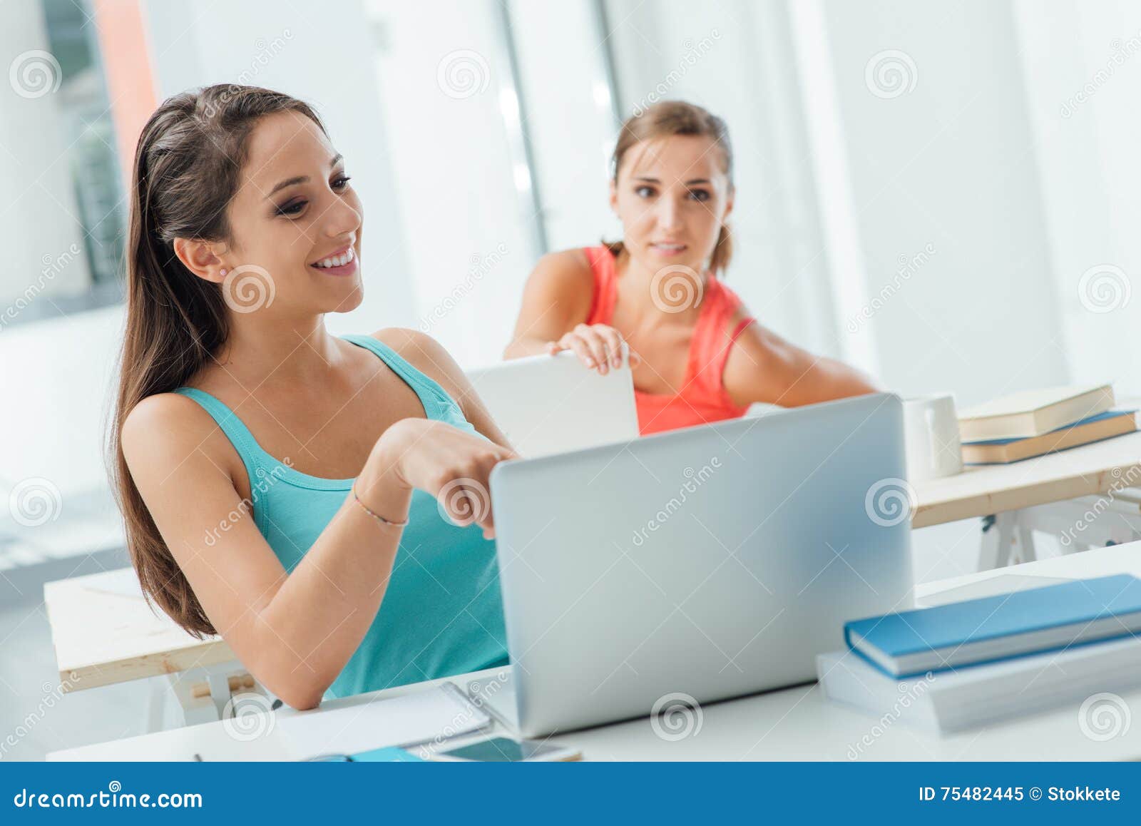 Students Using Laptops in the Classroom Stock Image - Image of ...