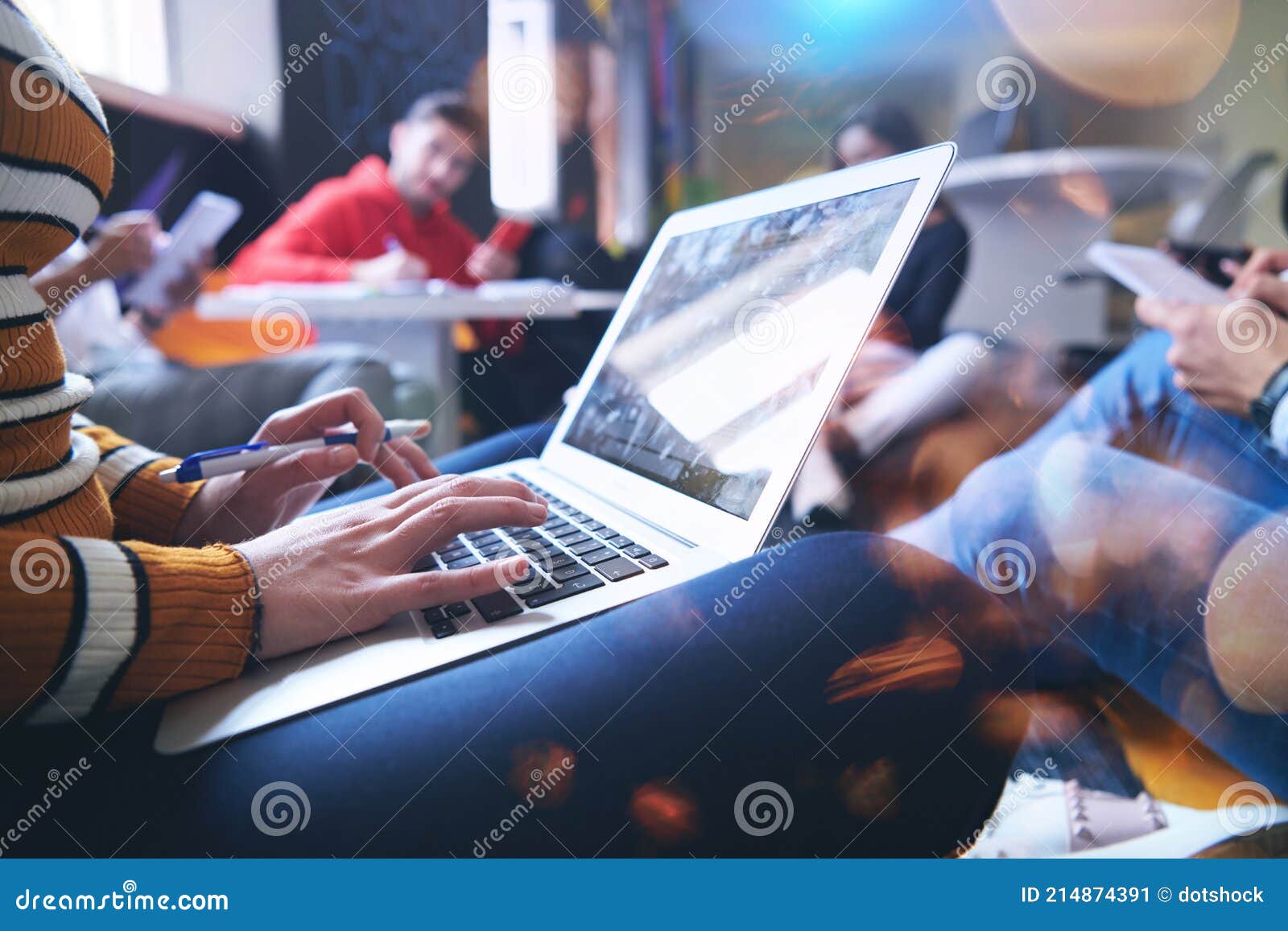 Students Using Modern Technology for School Project Stock Image - Image ...
