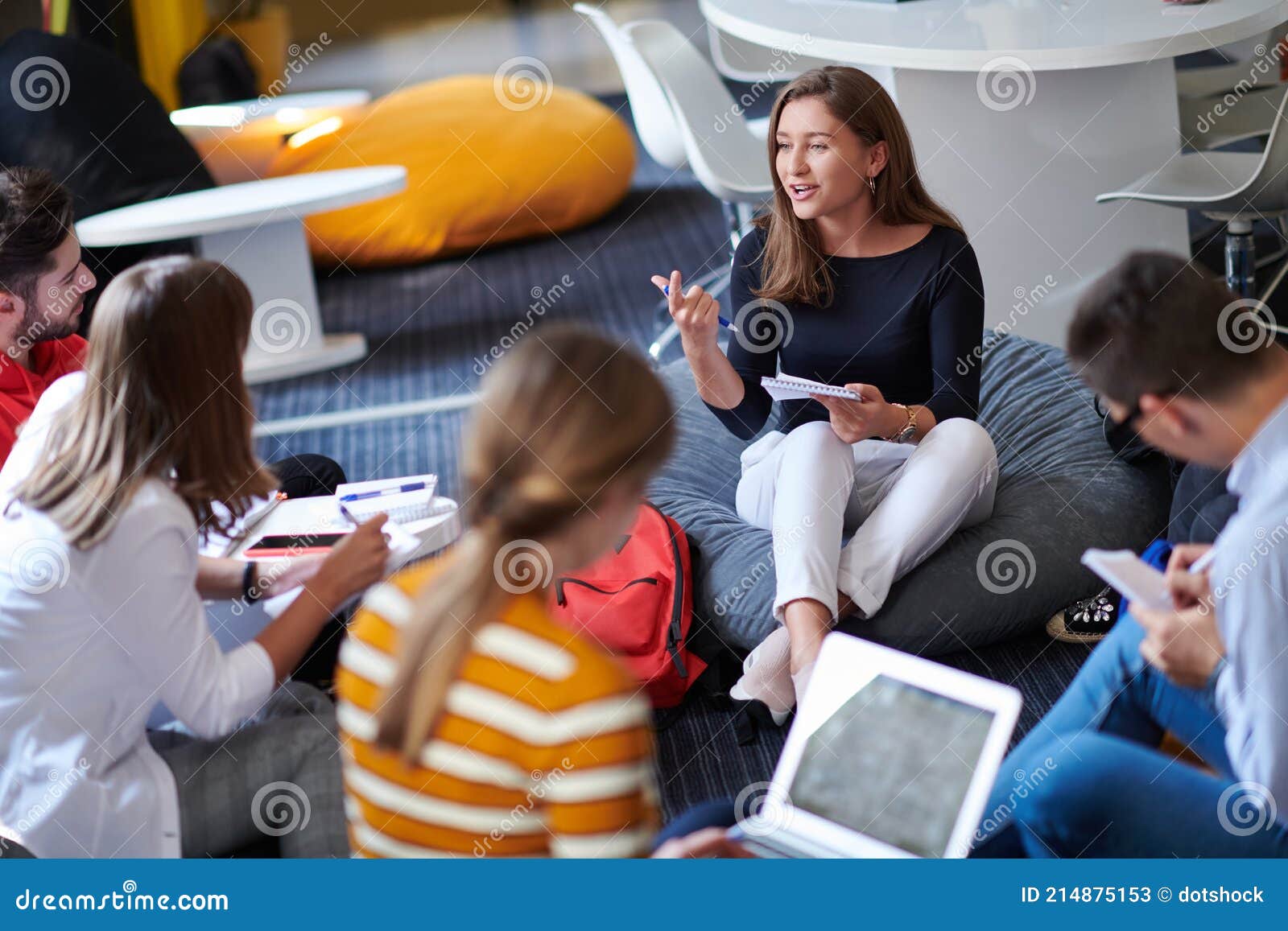 Students Using Modern Technology for School Project Stock Image - Image ...