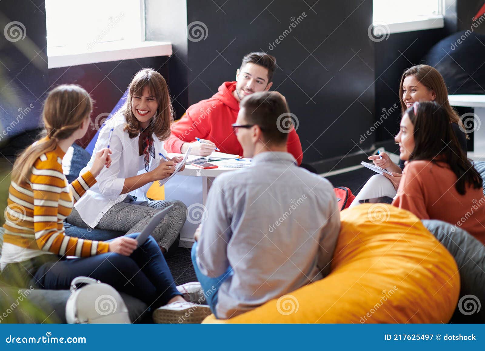 Students Using Modern Technology for School Project Stock Image - Image ...