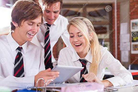 Students Using Tablet Computer Stock Photo - Image of computer, female ...