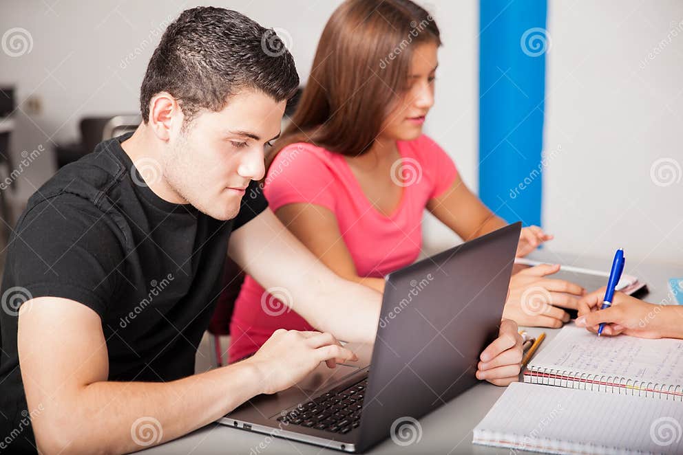 Students Using Technology in Class Stock Photo - Image of learning ...