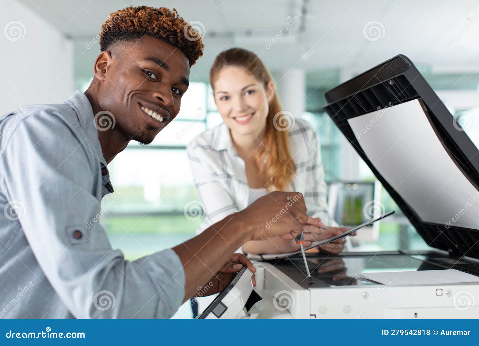 Students Using Xerox Photocopier in Library at School Stock Photo ...