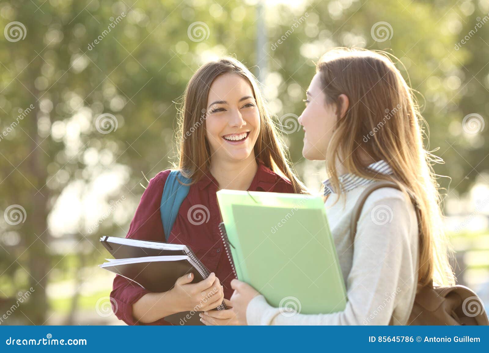 Students Walking and Talking in a Campus Stock Photo - Image of folders ...