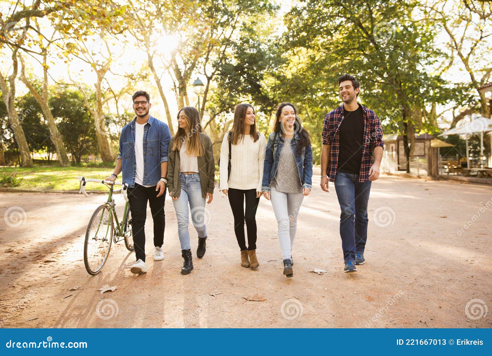Students walking together stock image. Image of outside - 221667013