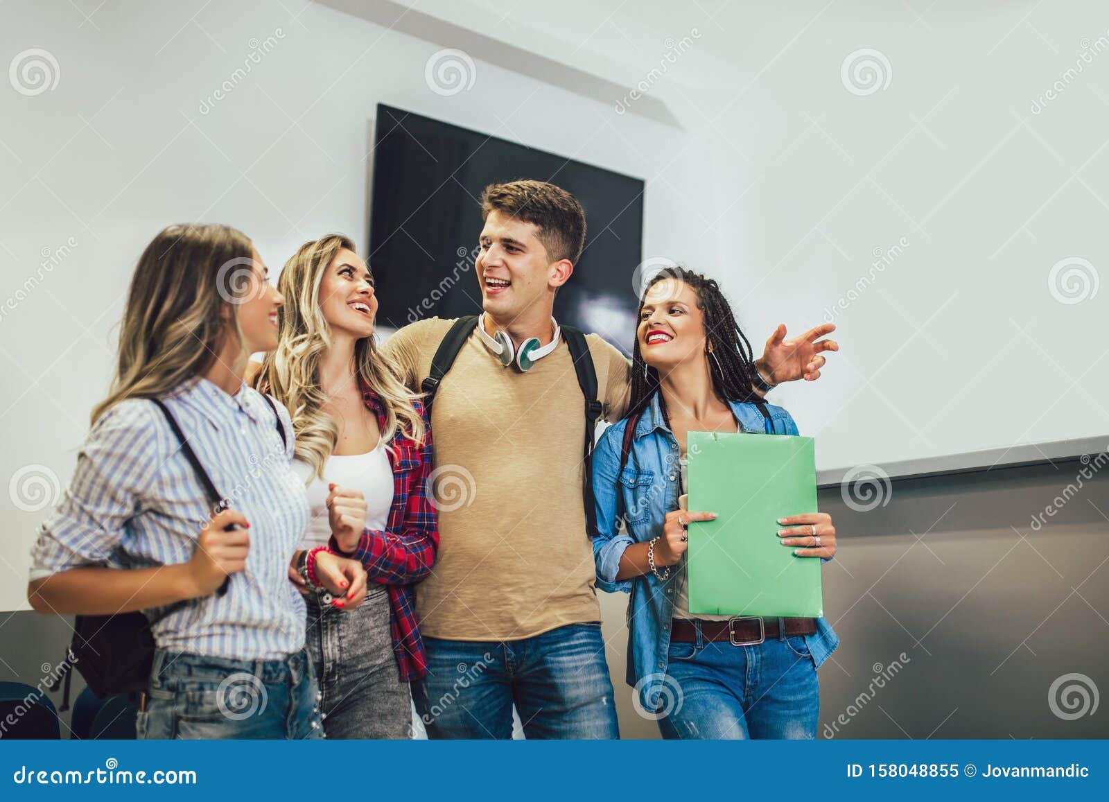 Students are Walking in University Hall during Break Stock Image ...