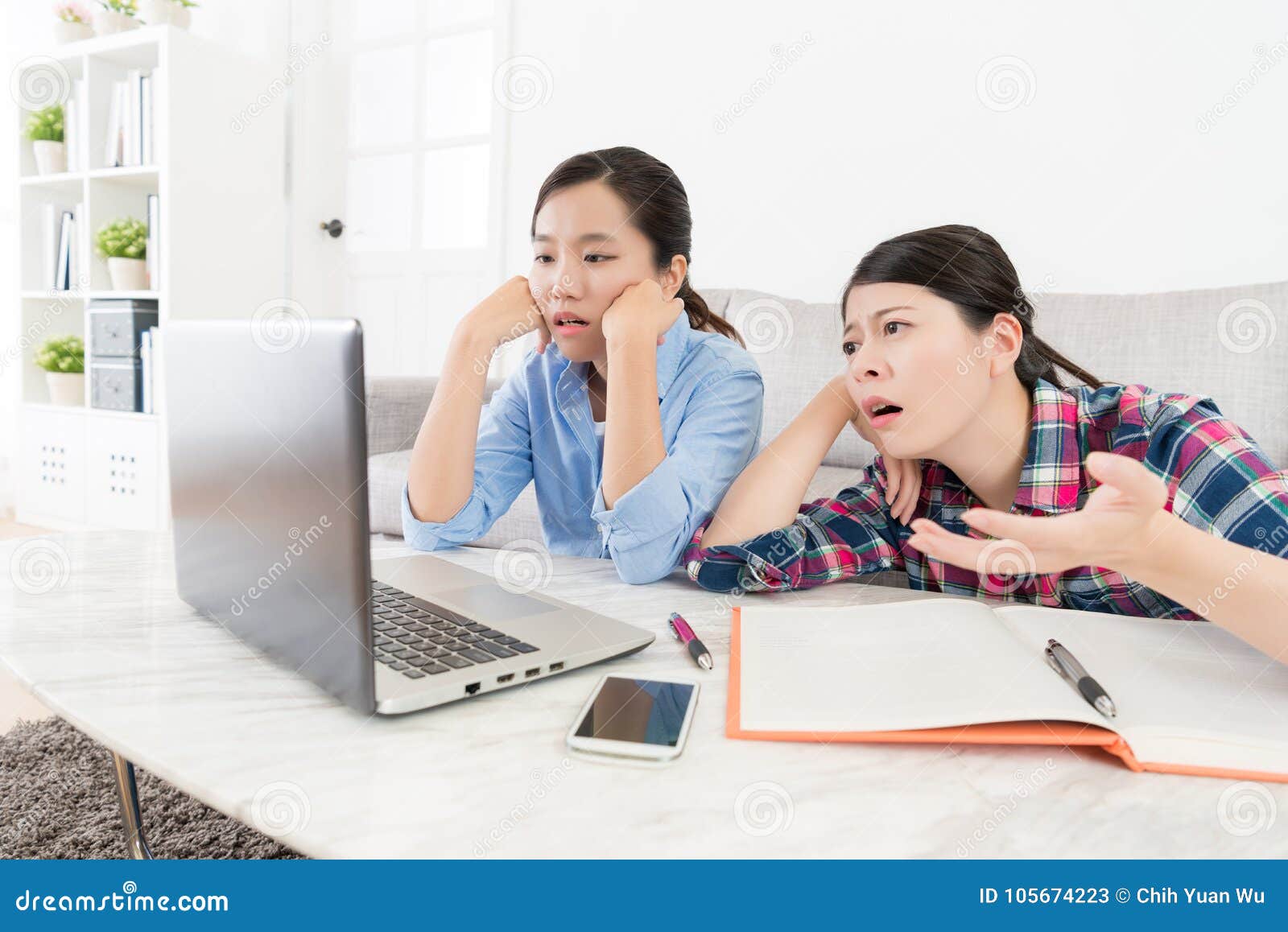 Students Want To Using E-learning System Studying Stock Image - Image ...