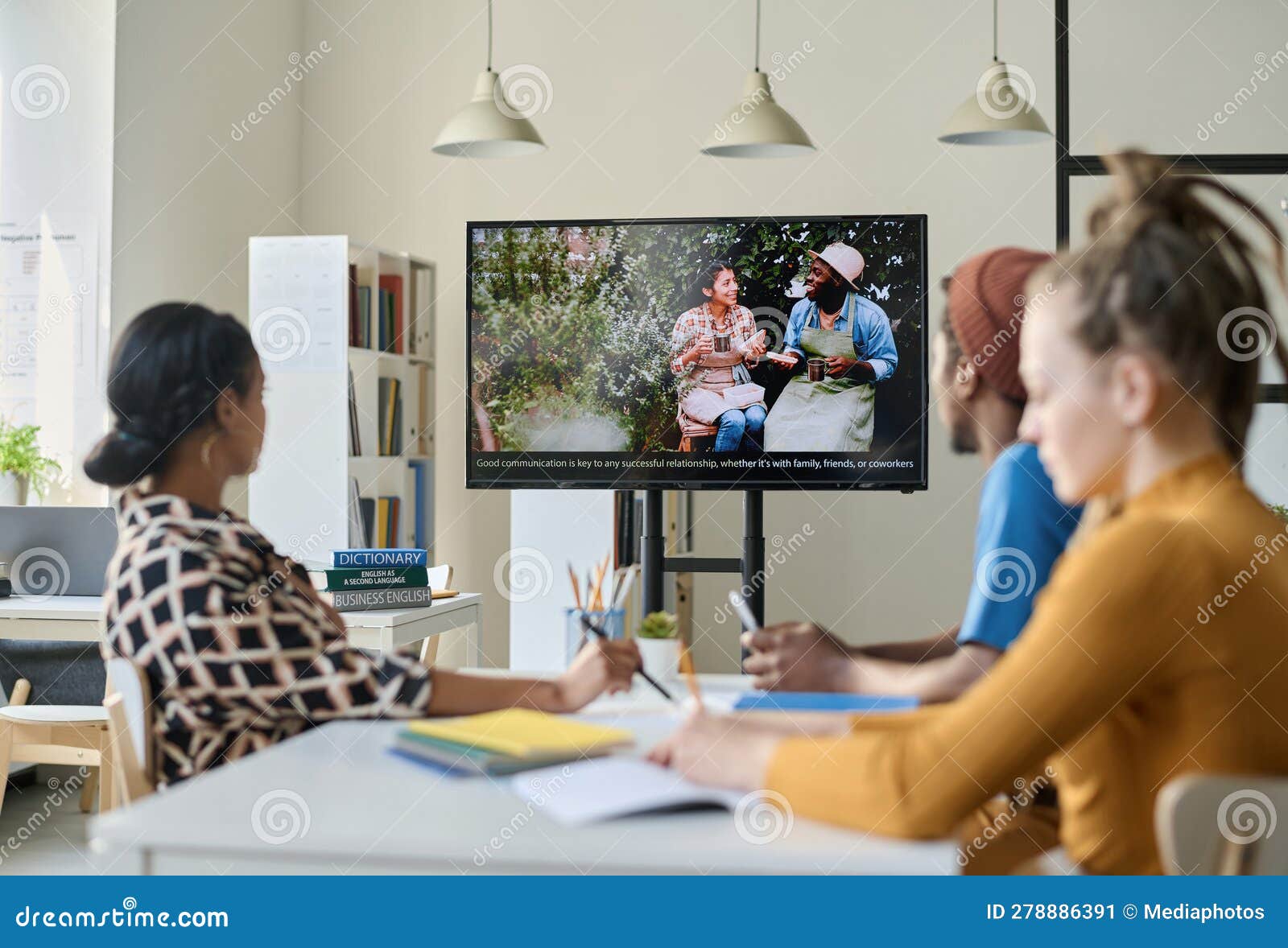 Students Watching Film in English in Class Stock Image - Image of ...