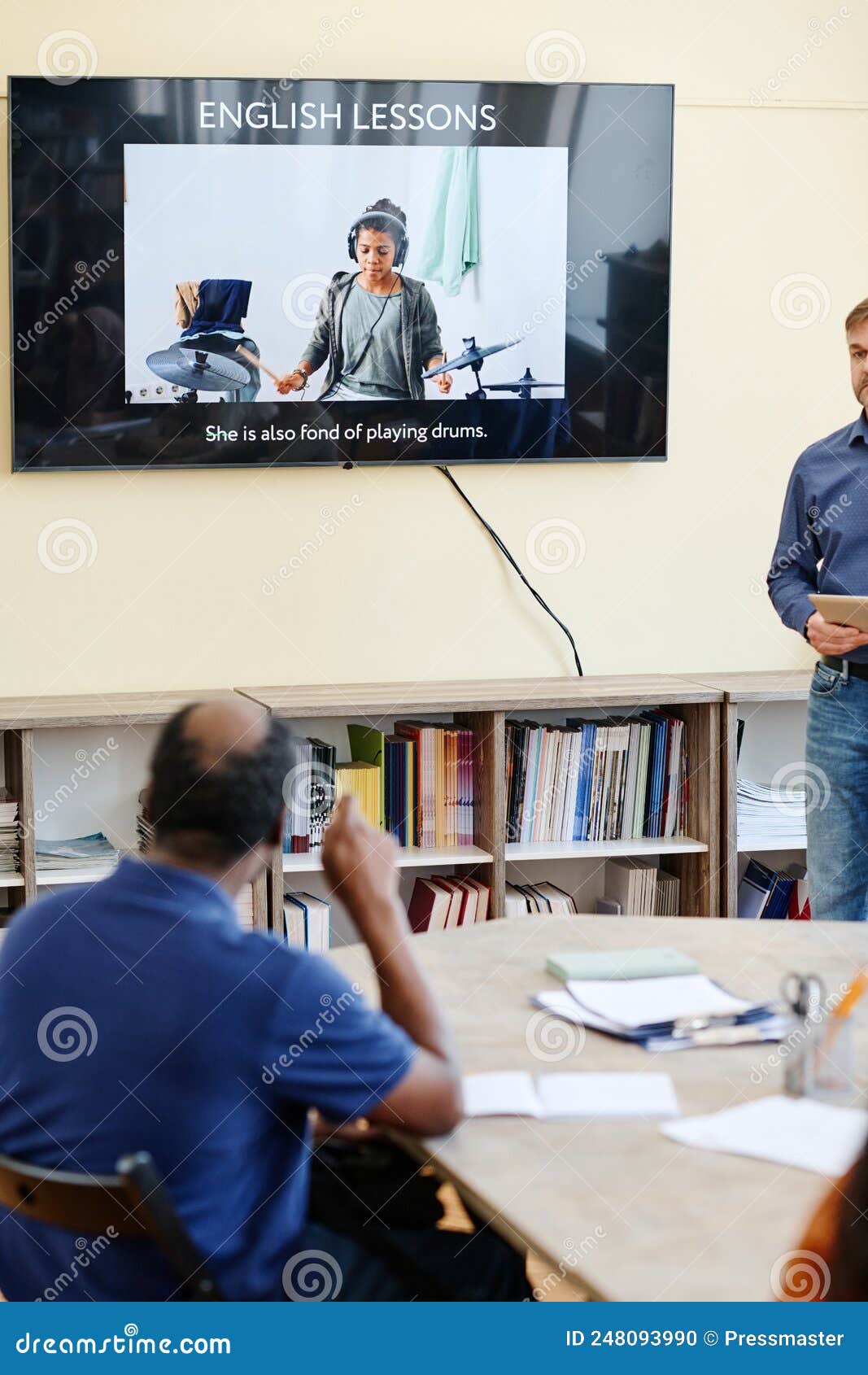 Students Watching Presentation on Screen Stock Photo - Image of support ...