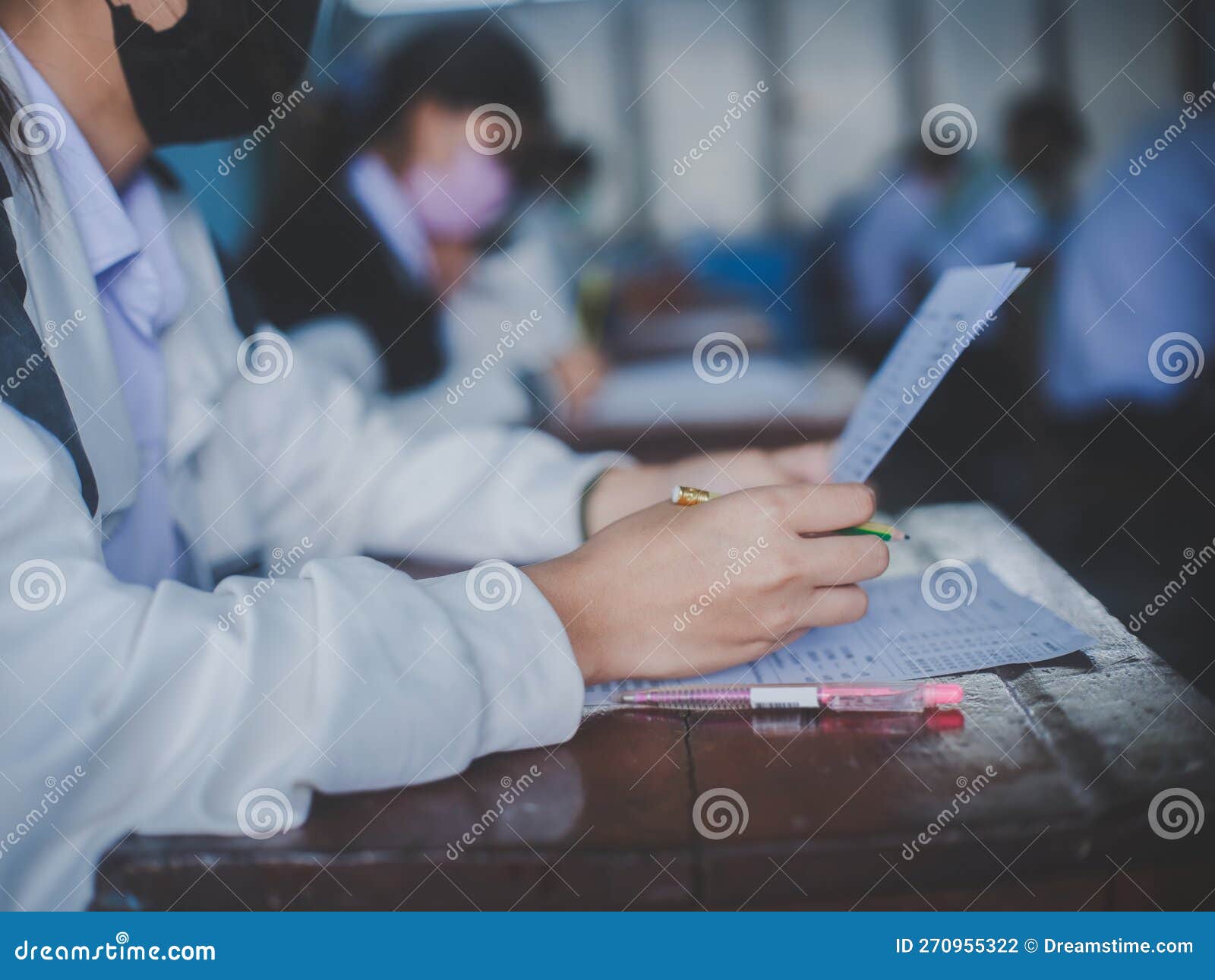 Students Wearing Mask for Protect Corona Virus or Covid-19 and Doing ...