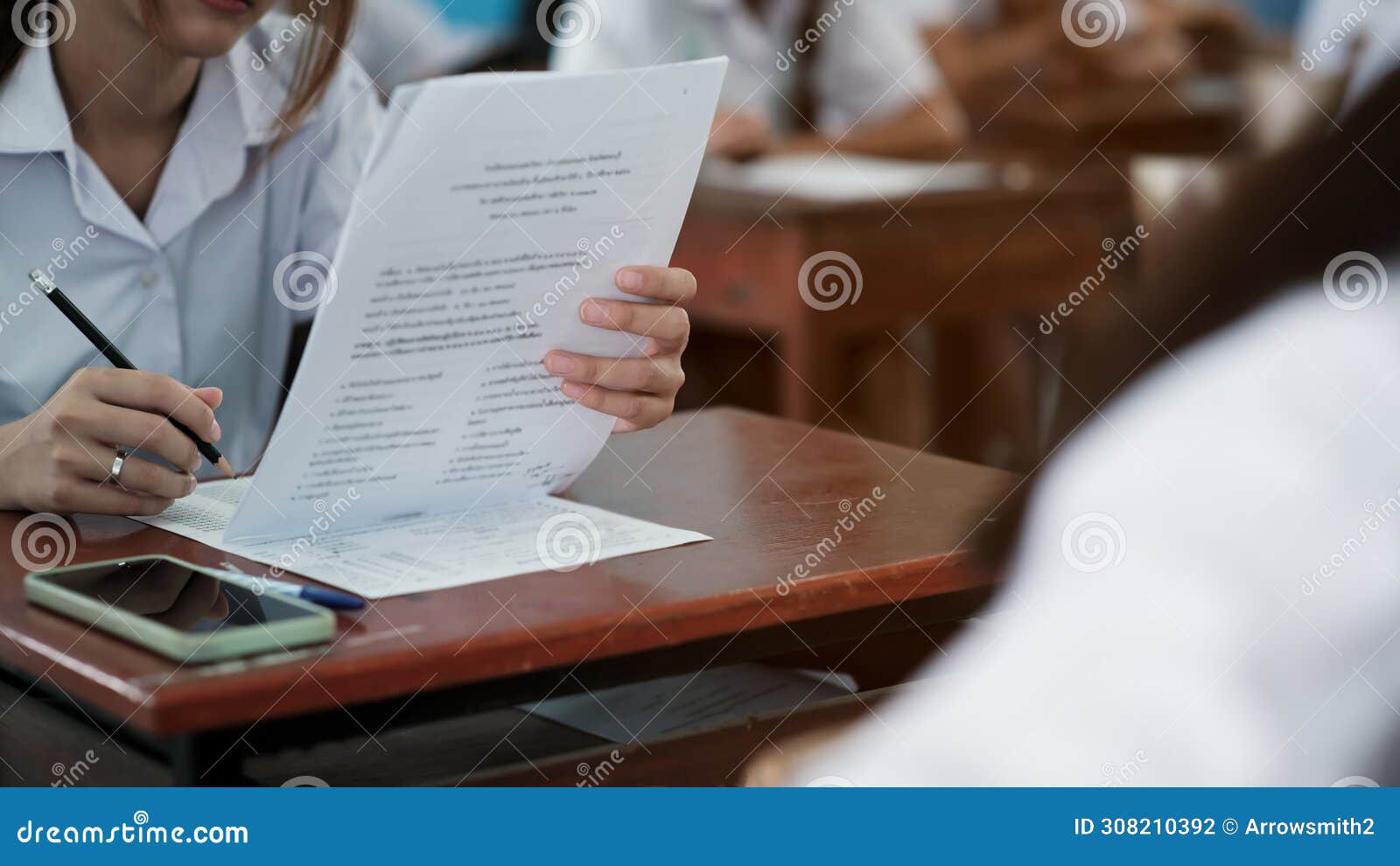 The Students Were Doing the Exams Inside the Classroom with Stress ...