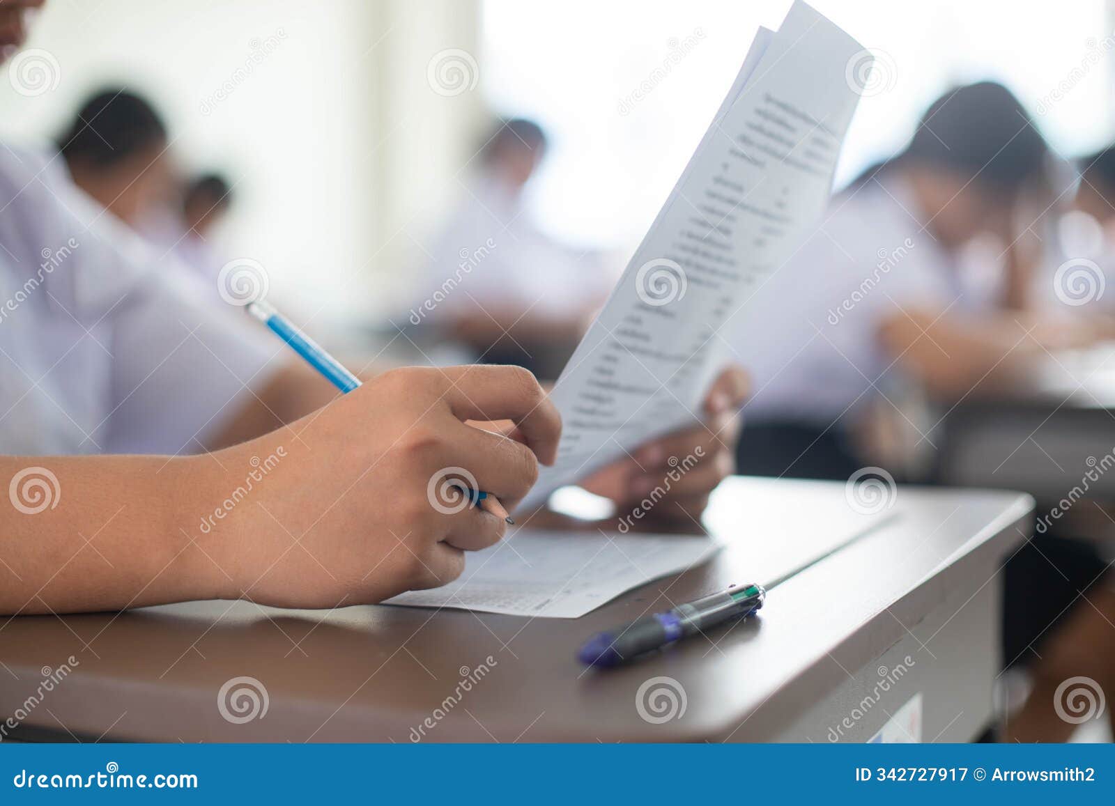The Students Were Doing the Exams Inside the Classroom with Stress ...