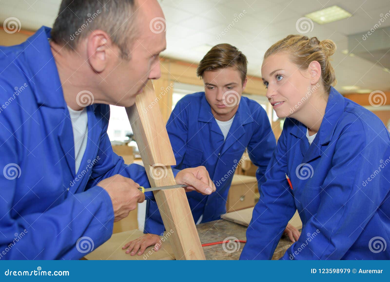 Students in woodwork class stock image. Image of future - 123598979