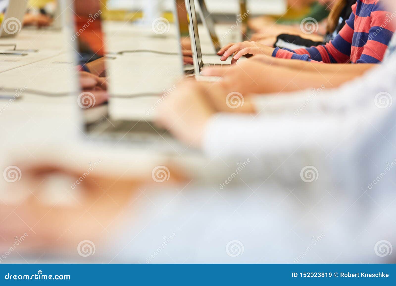Students Work on the Internet on the Laptop Stock Image - Image of ...