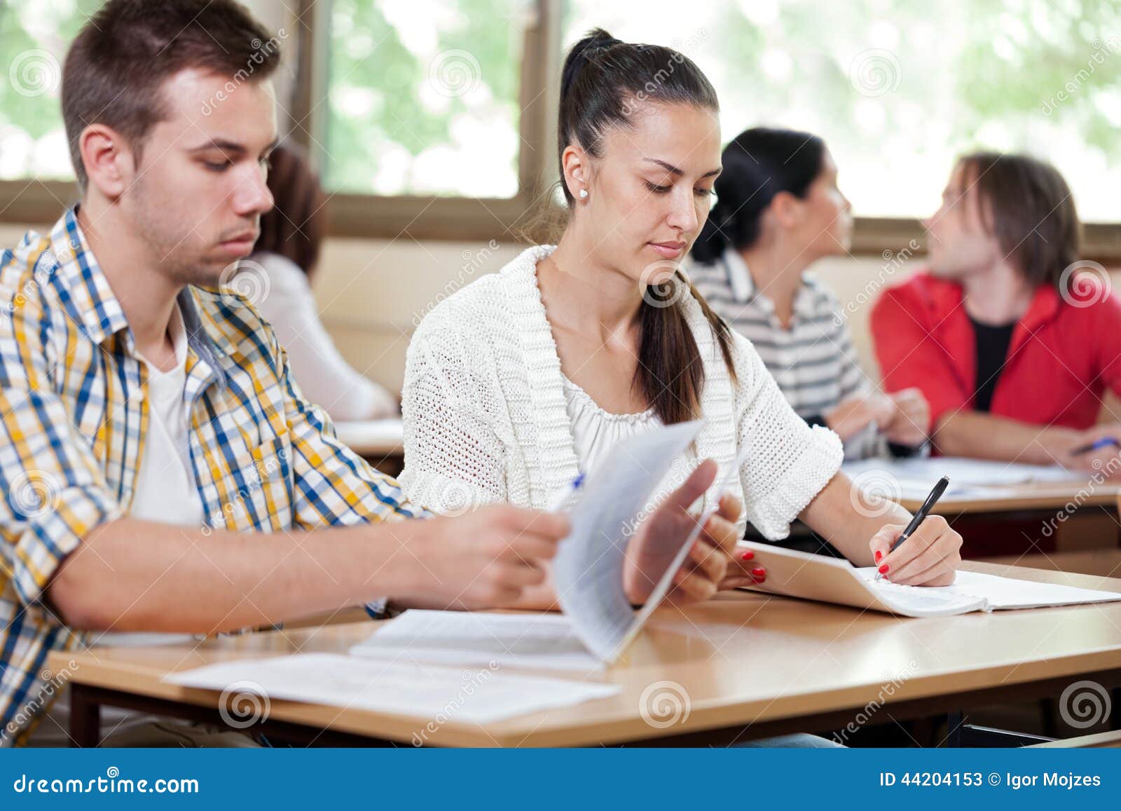 Students Working in Classroom Stock Image - Image of friends, classmate ...