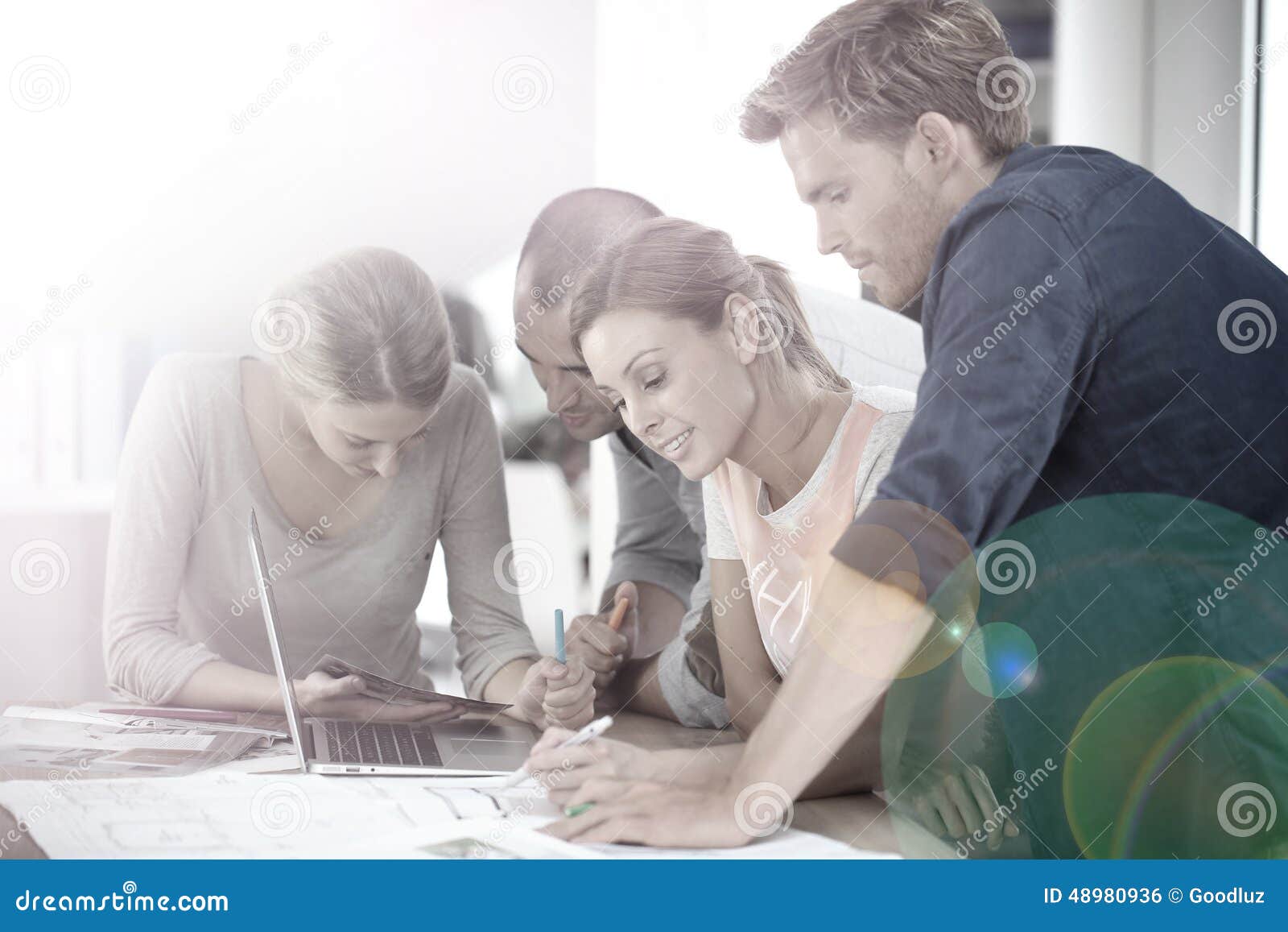 Students Working on a Common Teamwork Project Stock Photo - Image of ...