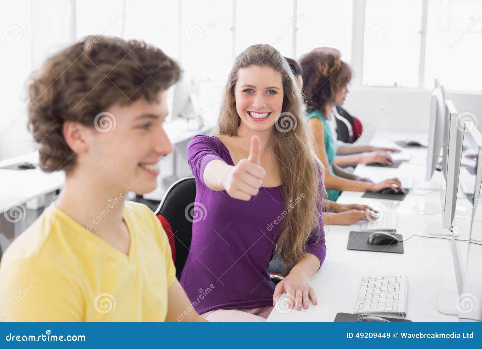 Students Working in Computer Room Stock Image - Image of cool ...