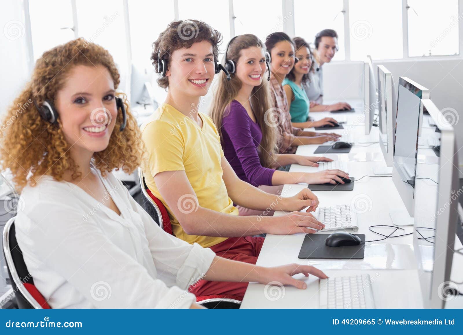 Students Working in Computer Room Stock Image - Image of higher, cool ...