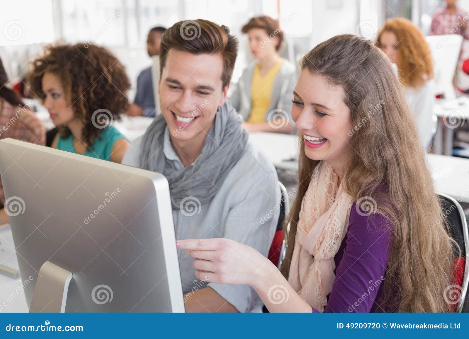 Students Working in Computer Room Stock Photo - Image of assignment ...
