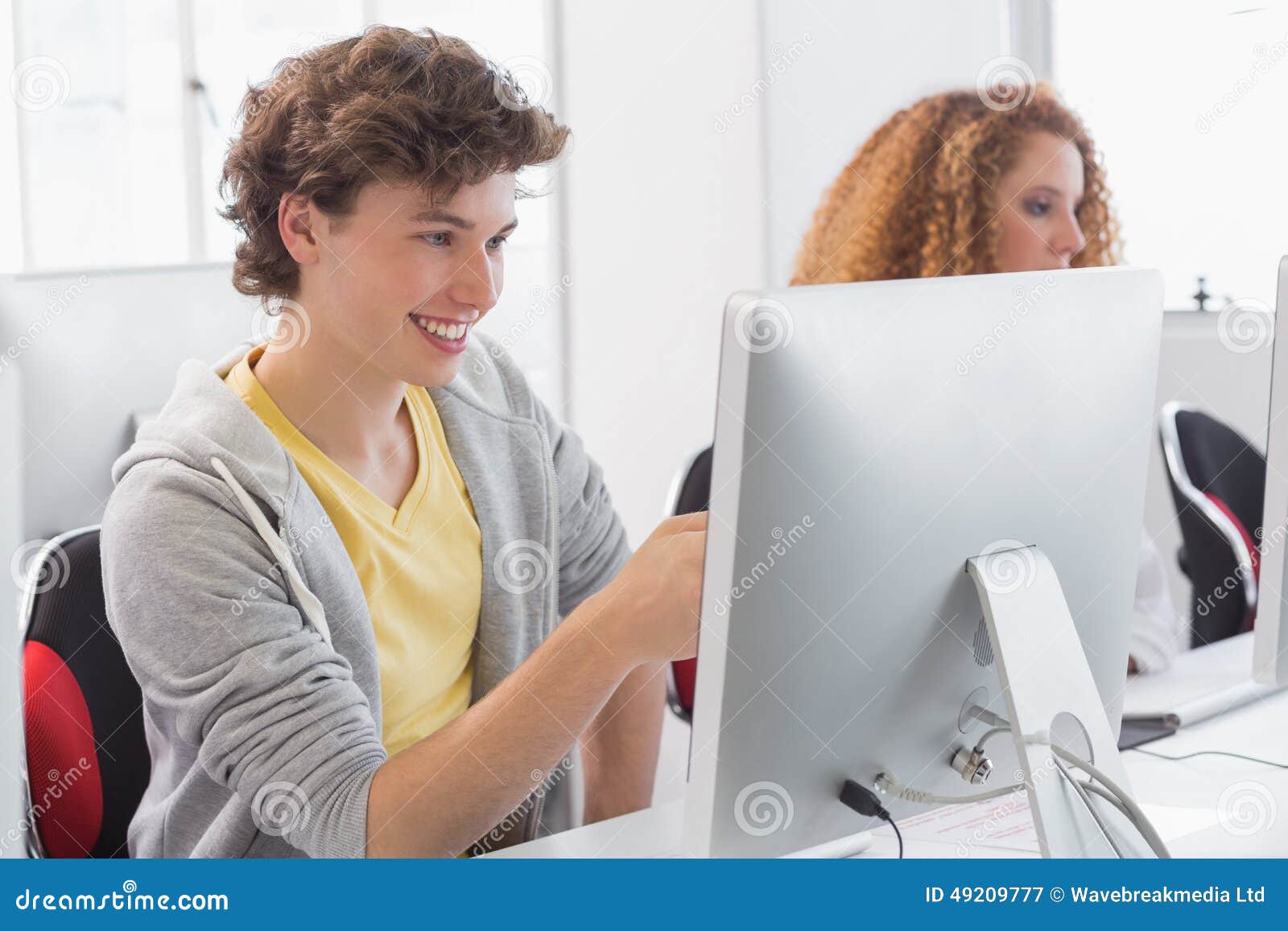 Students Working in Computer Room Stock Image - Image of class ...