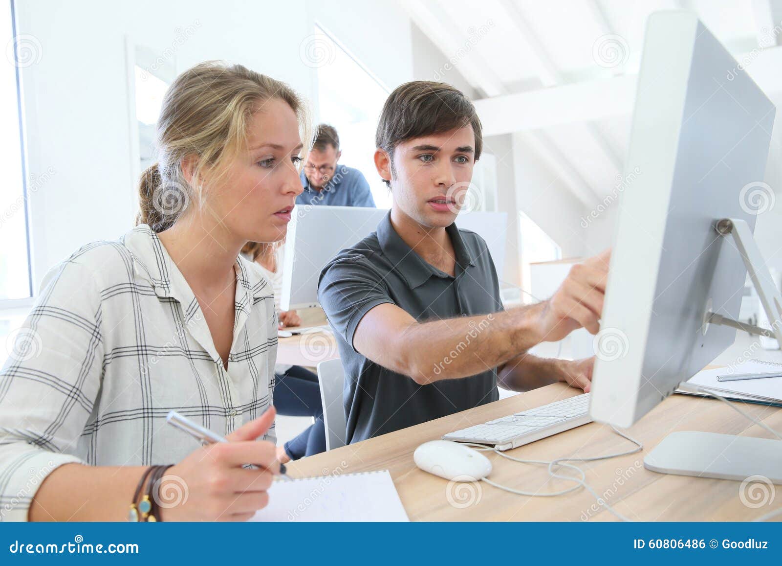 Students Working on Computer Stock Photo - Image of teamwork, school ...