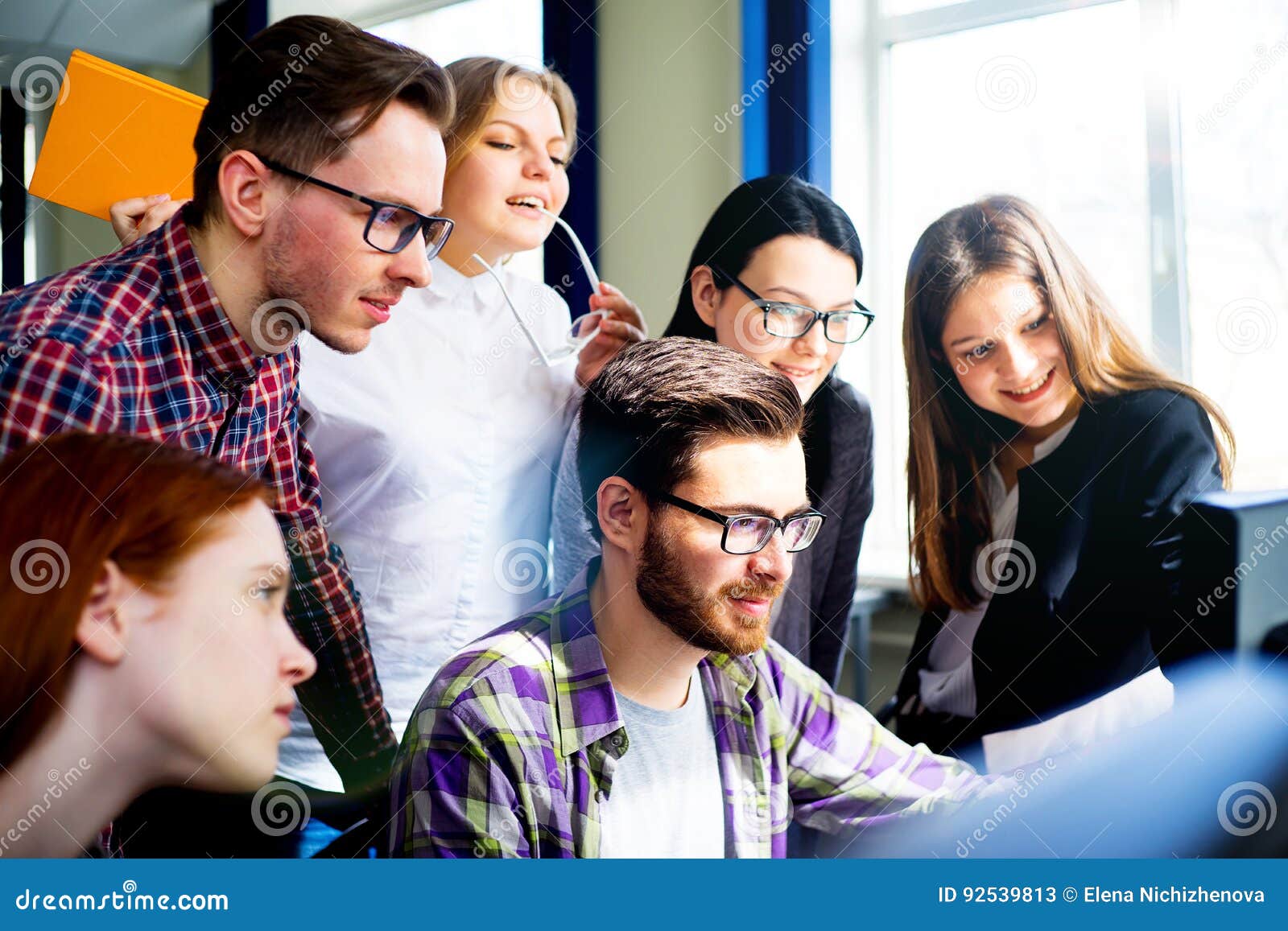Students Working on Computers Stock Image - Image of caucasian, higher ...