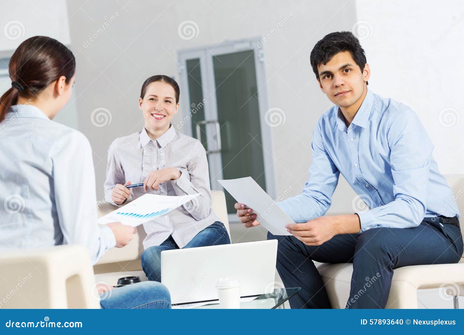 Students Working in Cooperation Stock Photo - Image of three, group ...