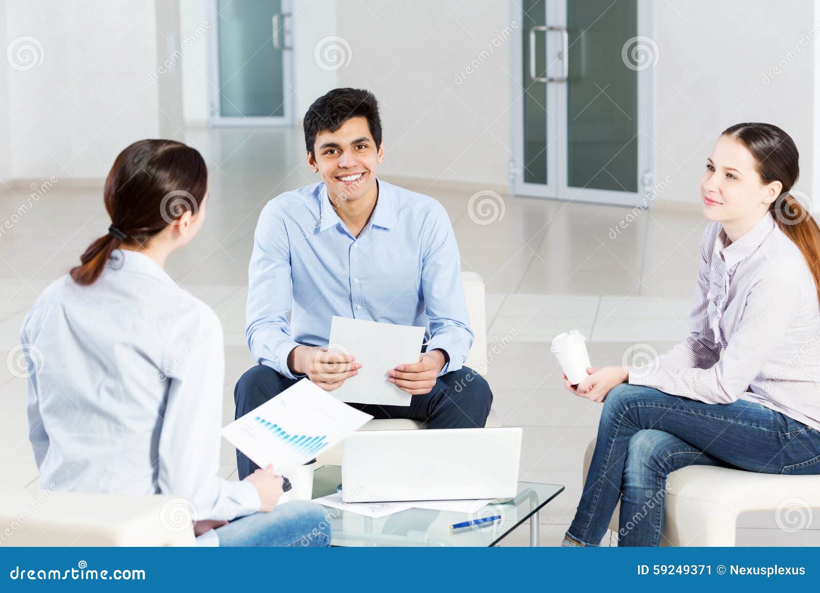 Students Working in Cooperation Stock Image - Image of students, three ...