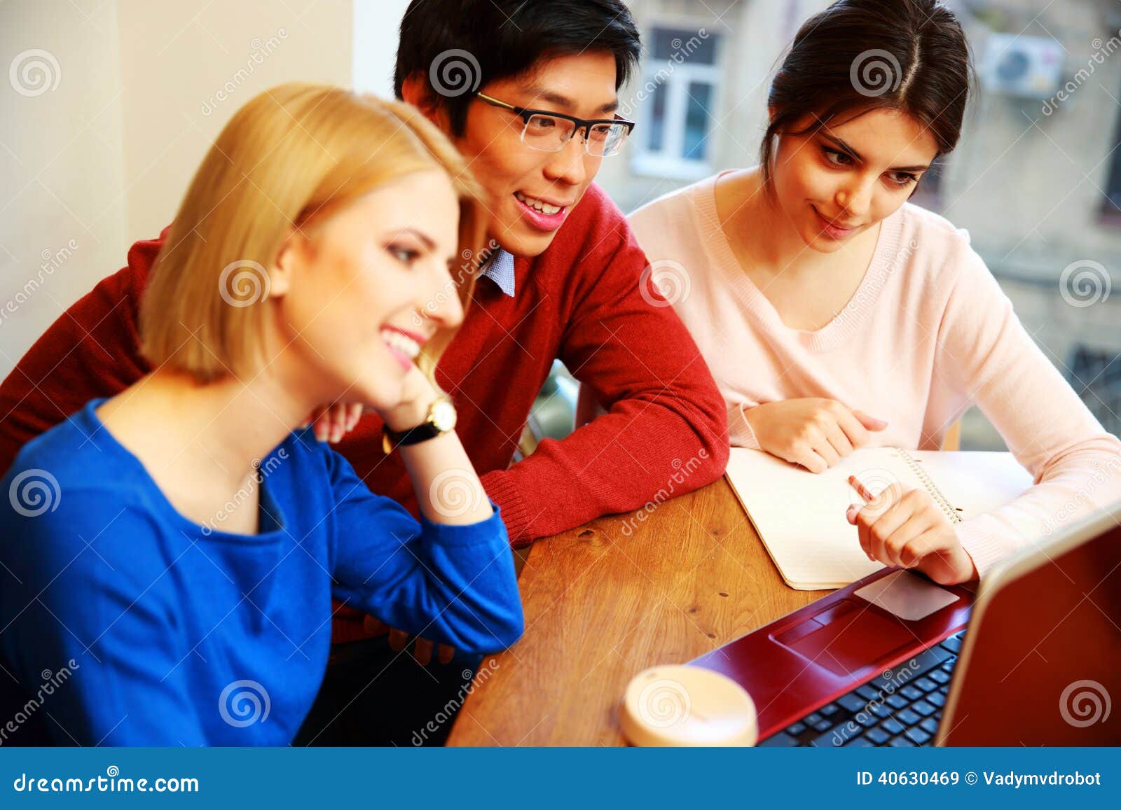 Students Working on Laptop Together Stock Image - Image of friend ...