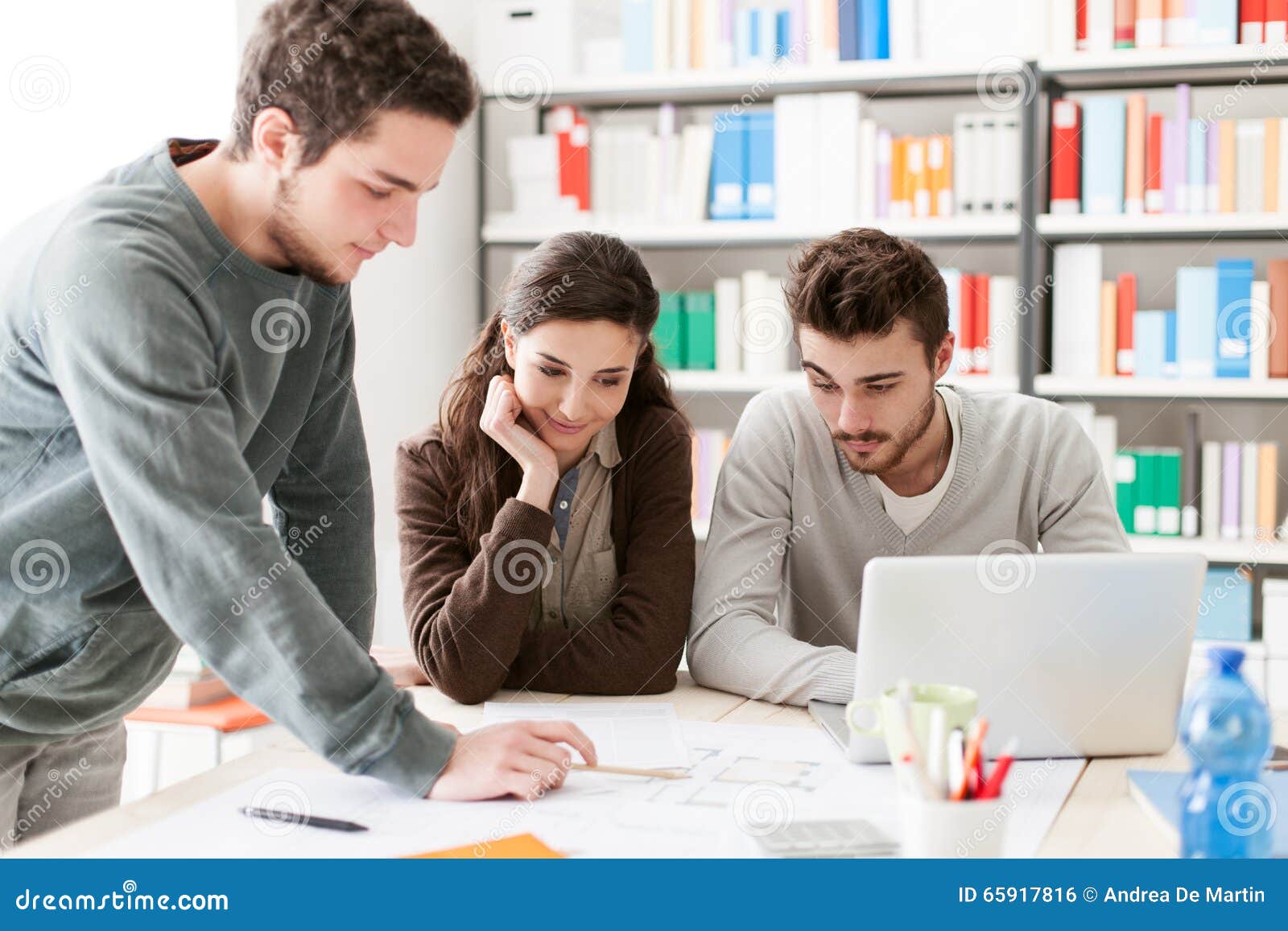 Students Working on a Project Stock Photo - Image of teamwork, pointing ...