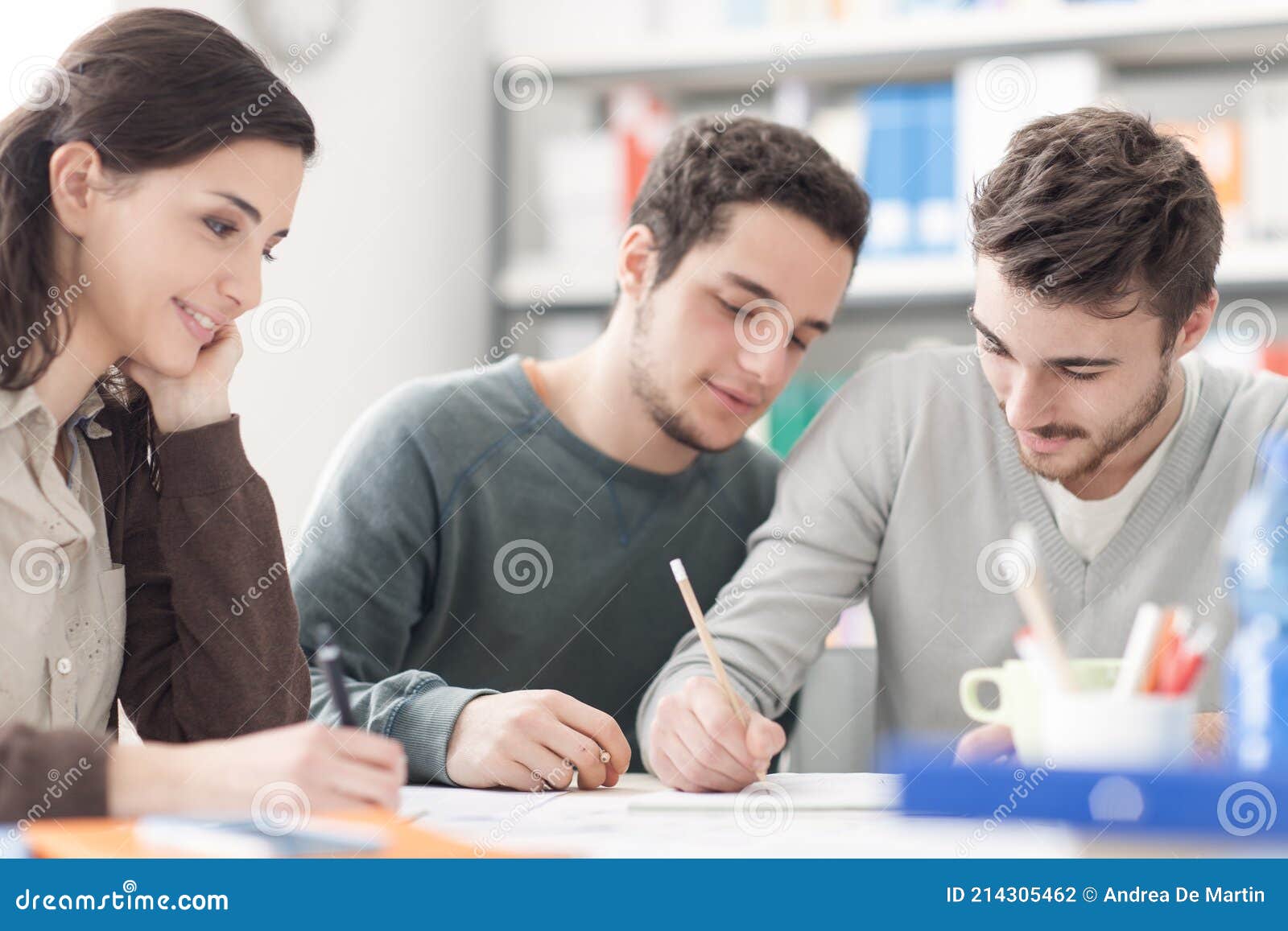 Students Working on a Project Stock Photo - Image of teenagers ...