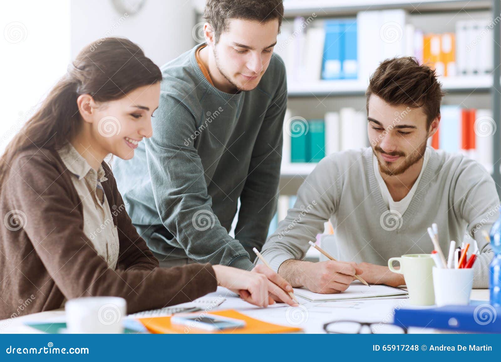 Students Working on a Project Stock Photo - Image of friends, school ...
