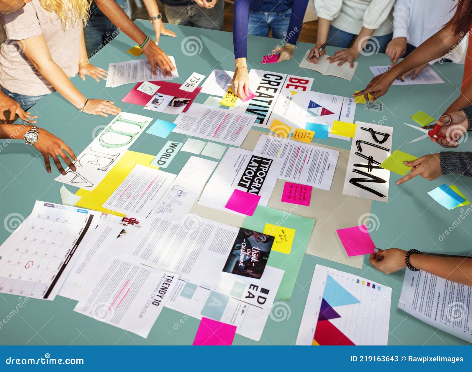 Students Working on a Project Plan Stock Image - Image of creative ...