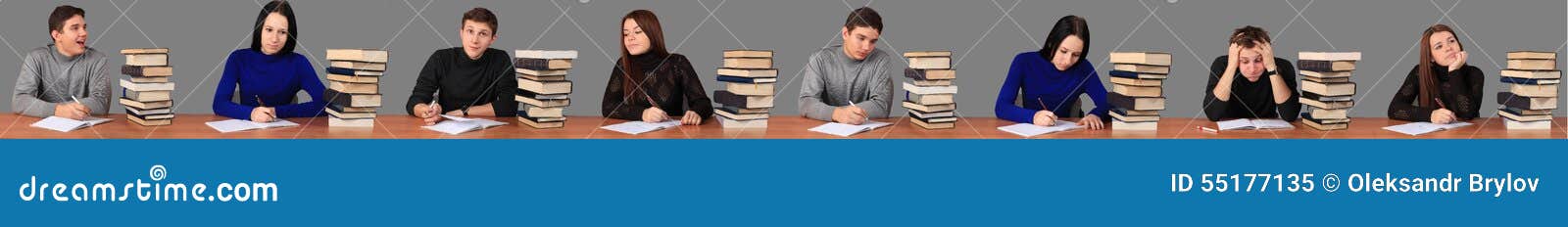Students working on task stock image. Image of college - 55177135