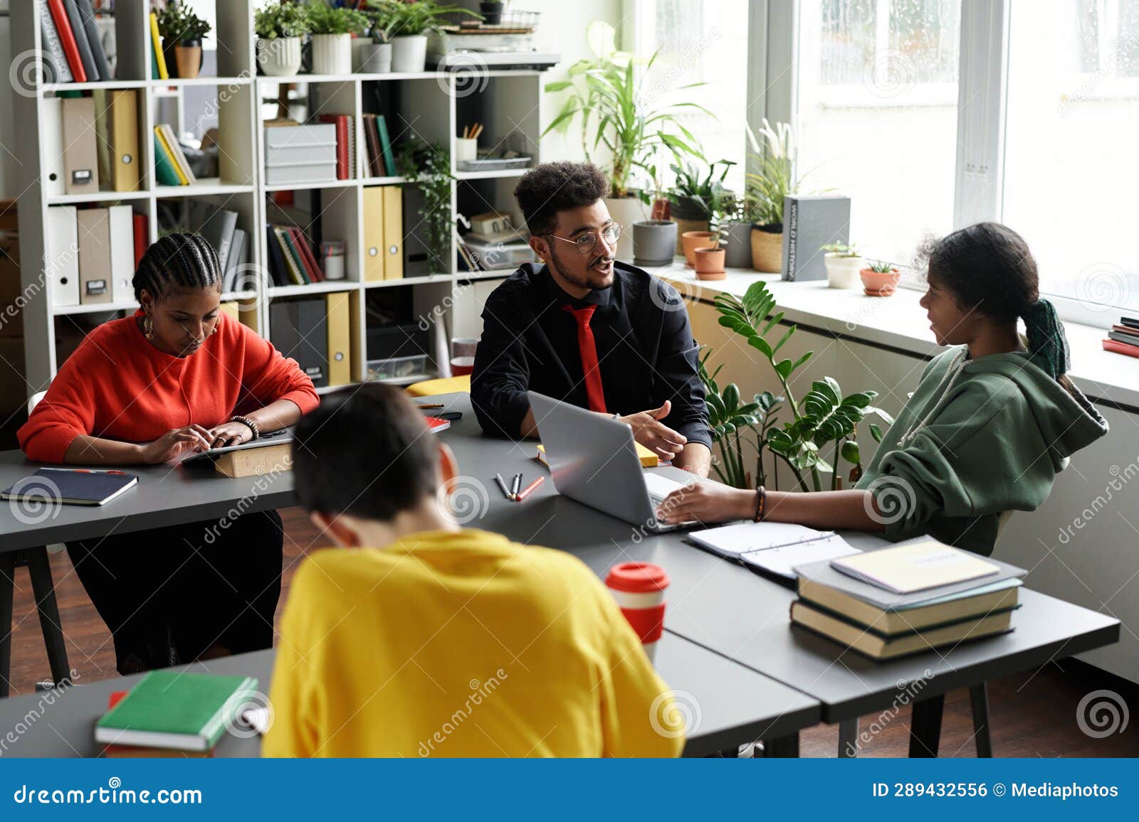 Students Working in Team at Class Stock Photo - Image of wireless ...