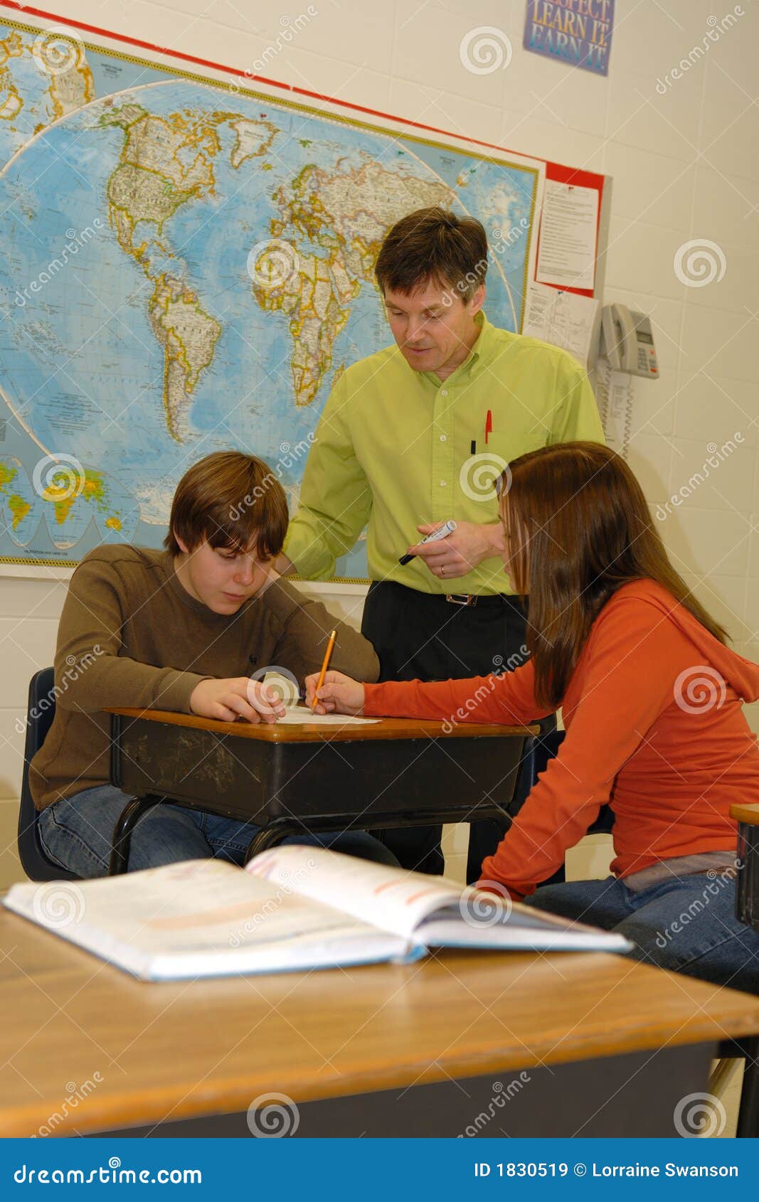Students Working Together in Class Stock Image - Image of seated ...