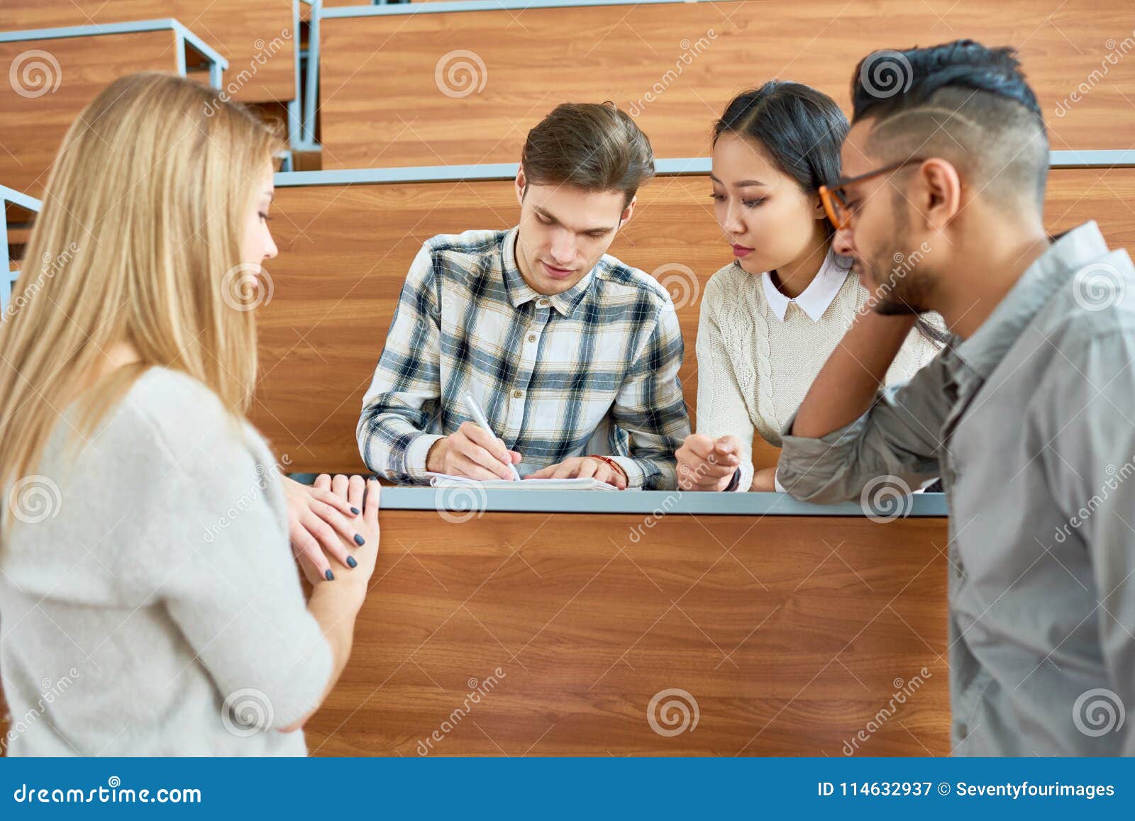 Students Working Together in Class Stock Image - Image of people ...