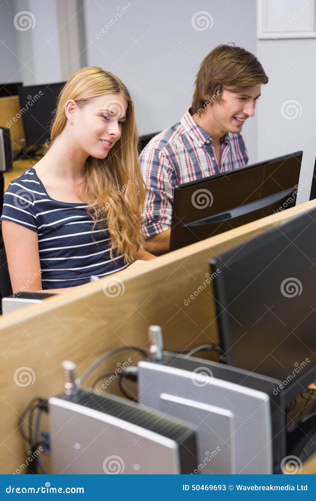 Students Working Together on Computers Stock Image - Image of knowledge ...