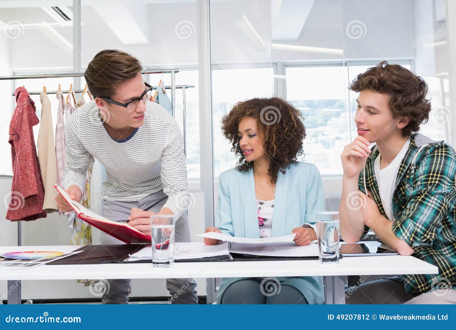 Students Working Together with Notebooks of Pictures Stock Photo ...