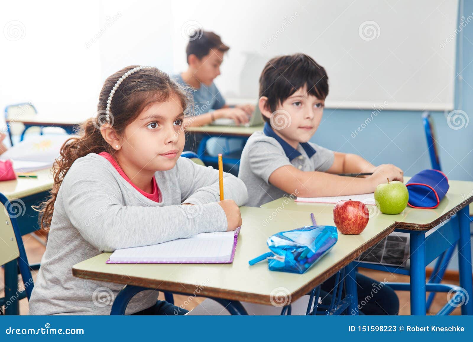 Students Write a Dictation in the Classroom Stock Image - Image of mate ...