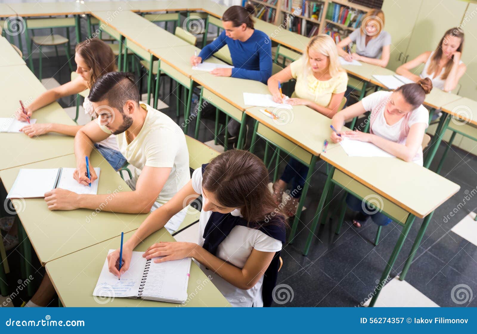 Students Writing Dictation In Classroom Stock Photo - Image: 56274357