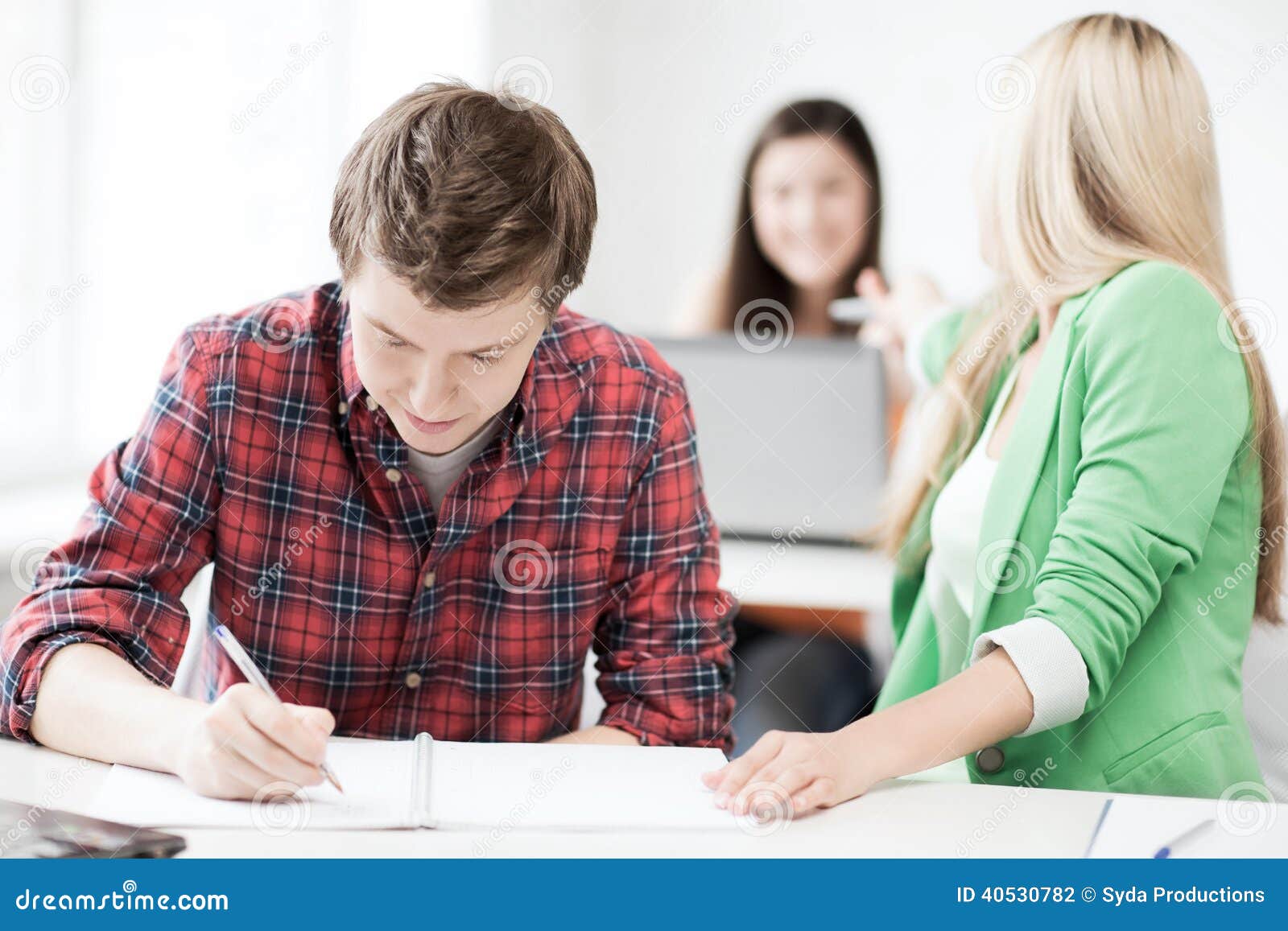 Students Writing Something at School Stock Photo - Image of computer ...