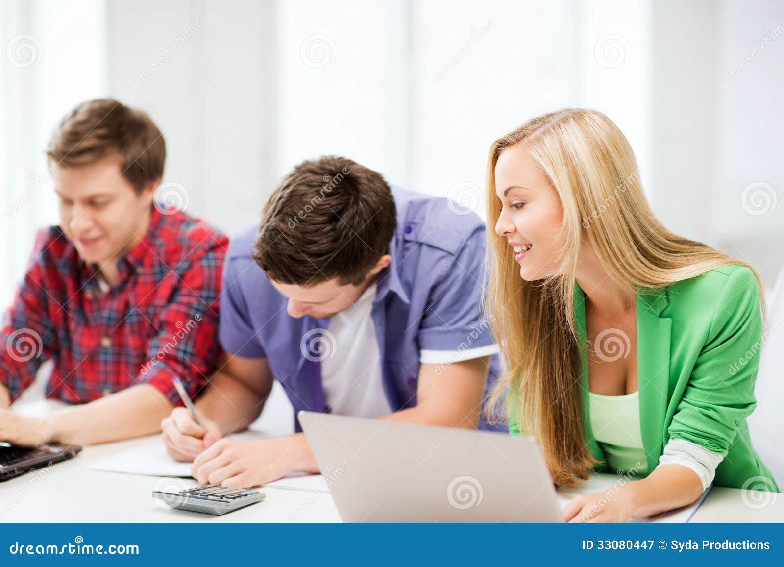Students Writing Test or Exam in Lecture at School Stock Image - Image ...