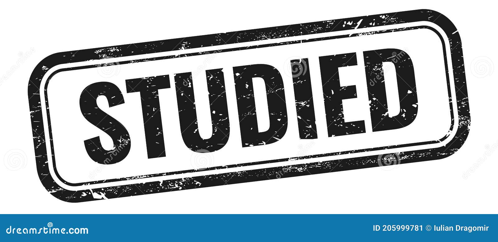 STUDIED Text on Black Grungy Vintage Stamp Stock Illustration ...