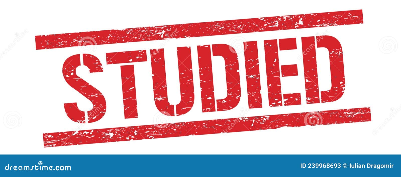 STUDIED Text on Red Vintage Lines Stamp Stock Illustration ...