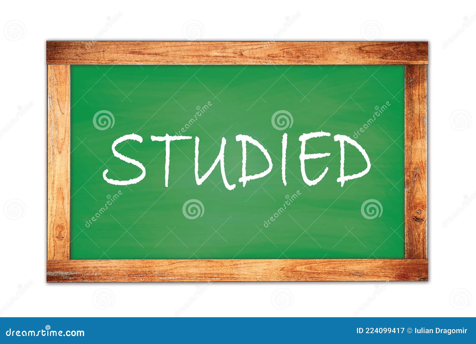 STUDIED Text Written on Green School Board Stock Illustration ...