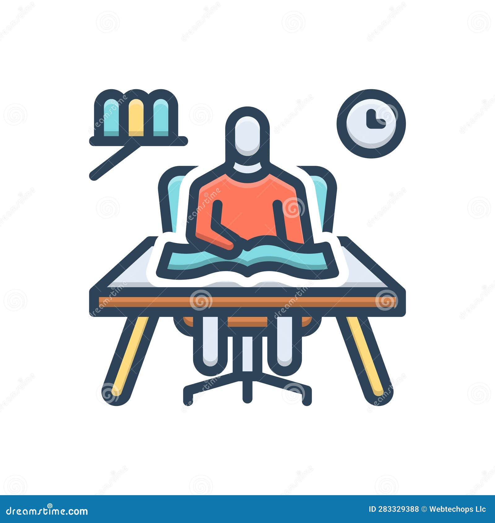Color Illustration Icon for Studies, Perusal and Book Stock ...
