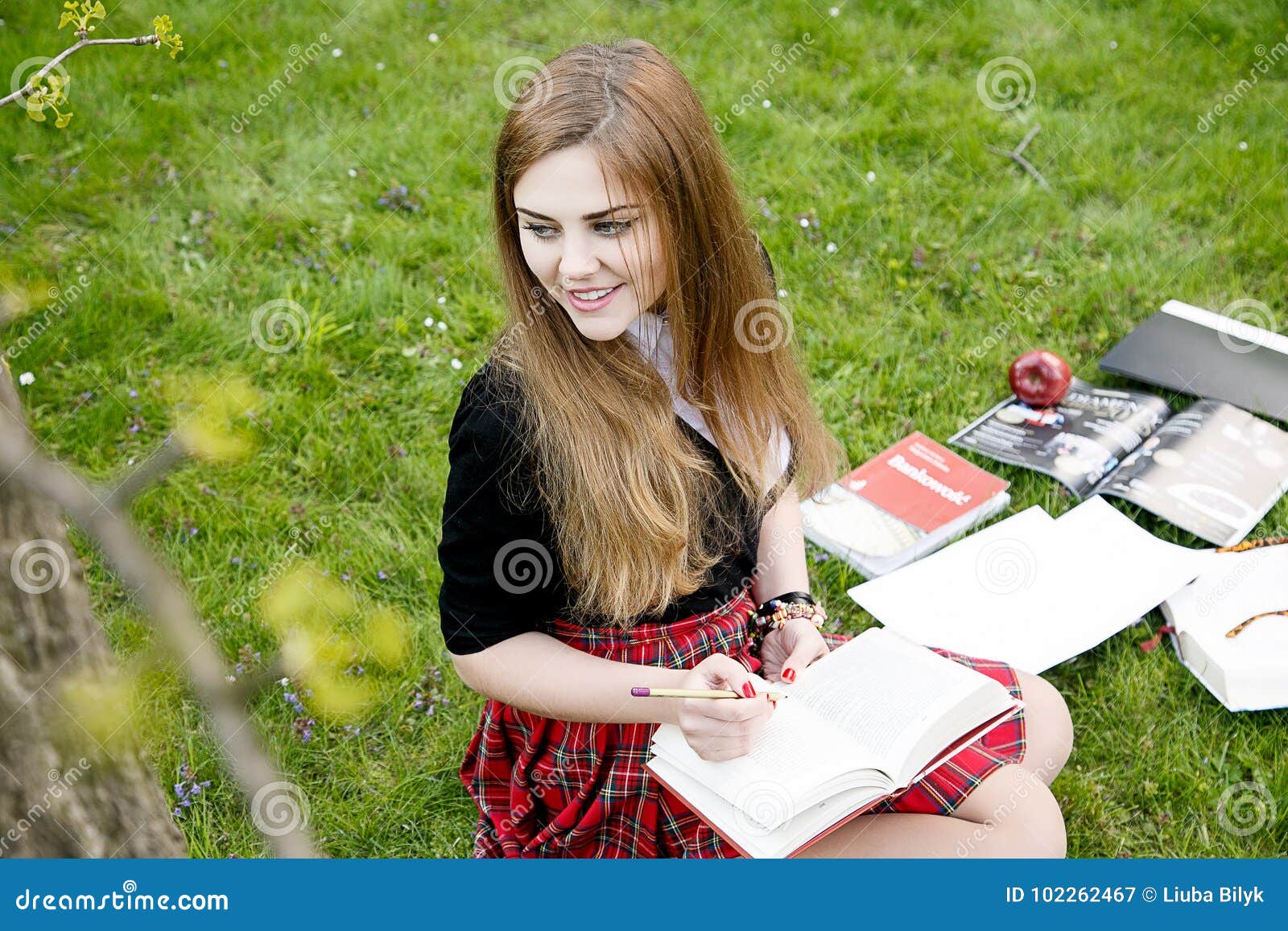 A Pretty Girl Reading a Book, Learning Stock Image - Image of girls ...