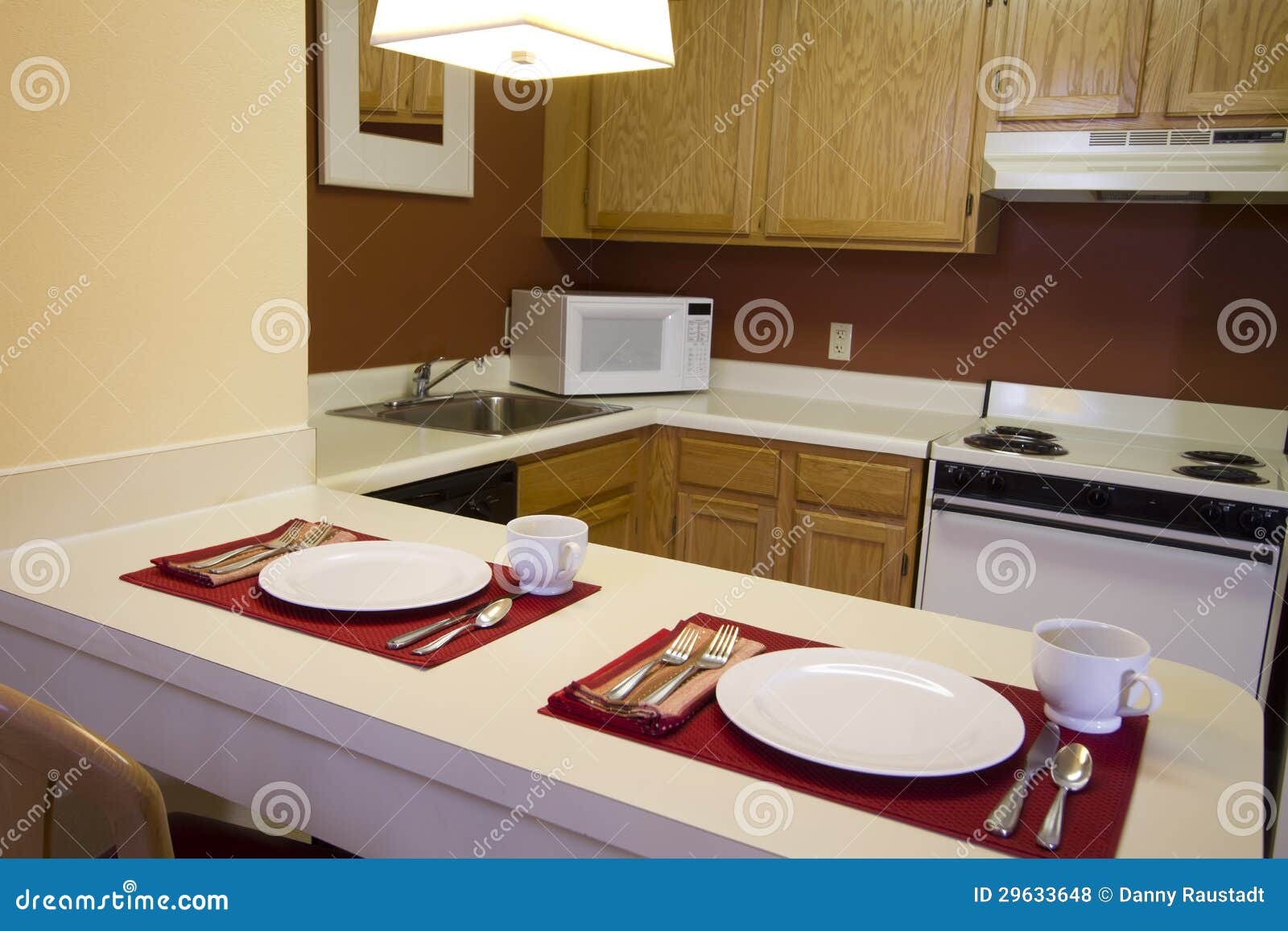 Studio Apartment Kitchen Dining Living Space Stock Photo - Image of ...